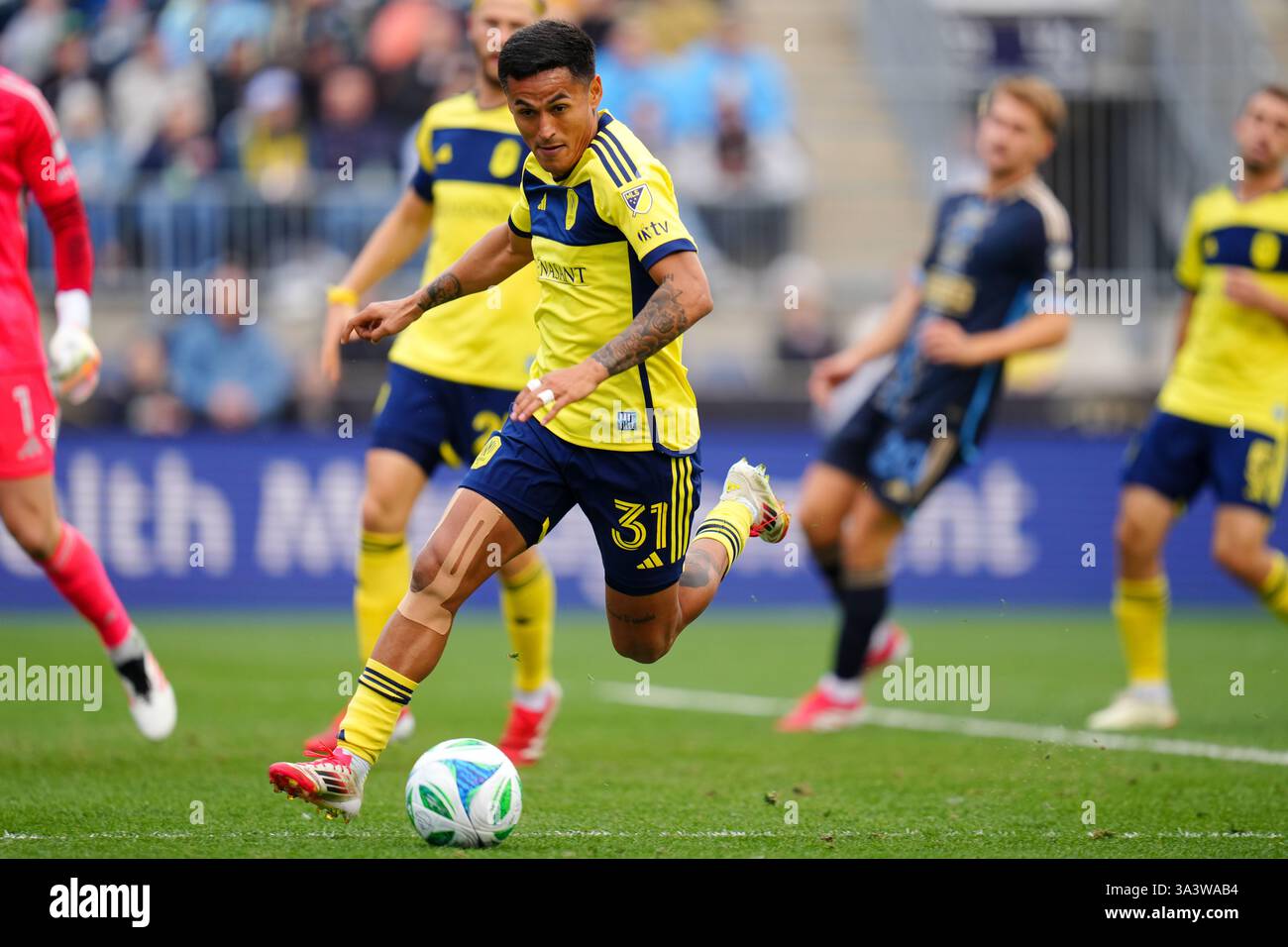 Chester, Pennsylvania, USA. 16th Mar, 2025. Nashville SC Defender Andy ...