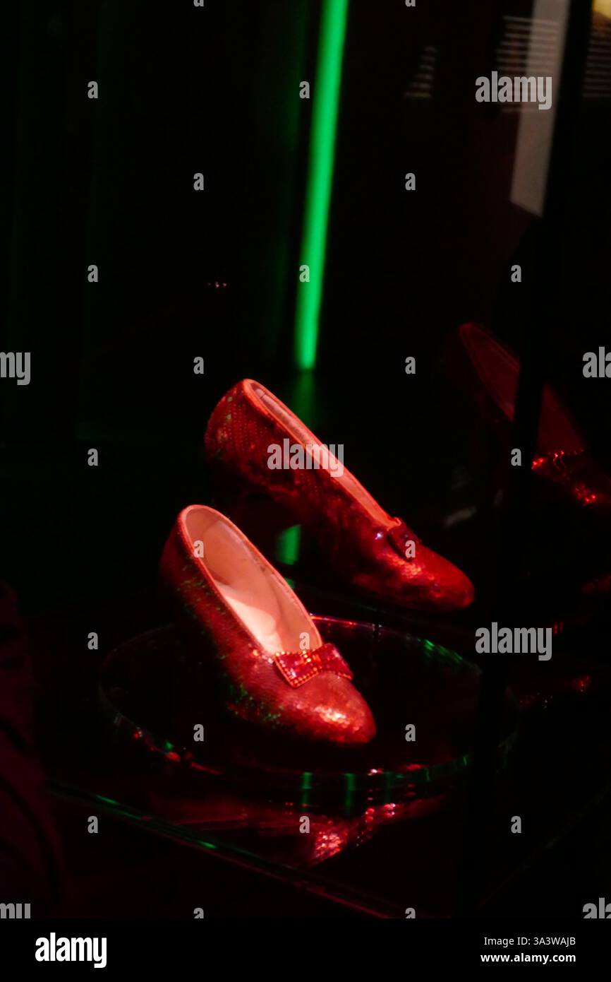 Los Angeles, California, USA 16th March 2025 The Wizard of Oz Dorothy Ruby Red Slippers worn by ...