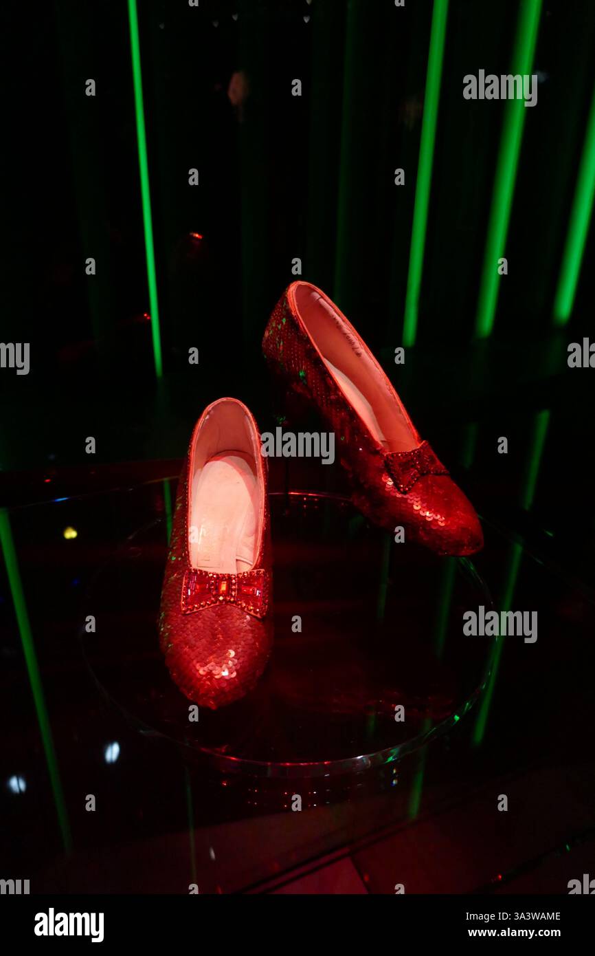 Los Angeles, California, USA 16th March 2025 The Wizard of Oz Dorothy Ruby Red Slippers worn by ...