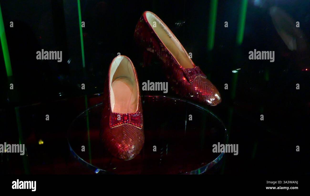 Los Angeles, California, USA 16th March 2025 The Wizard of Oz Dorothy Ruby Red Slippers worn by ...