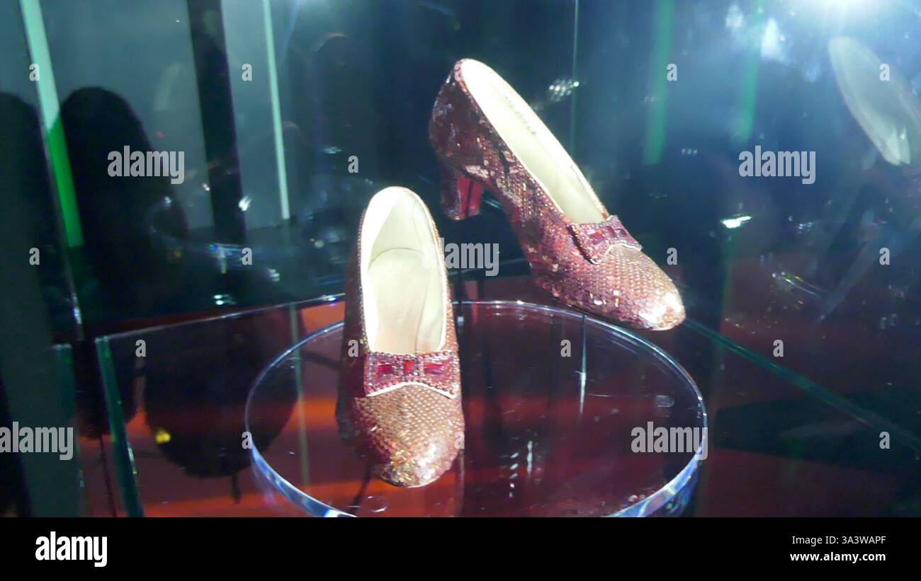 Los Angeles, California, USA 16th March 2025 The Wizard of Oz Dorothy Ruby Red Slippers worn by ...