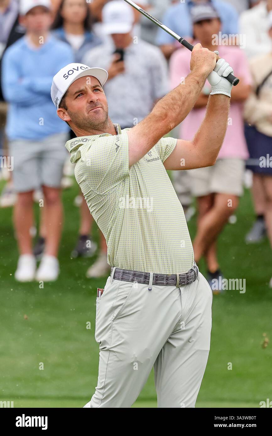 March 16, 2025: Denny McCarthy hits his tee shot on the 3rd hole during ...