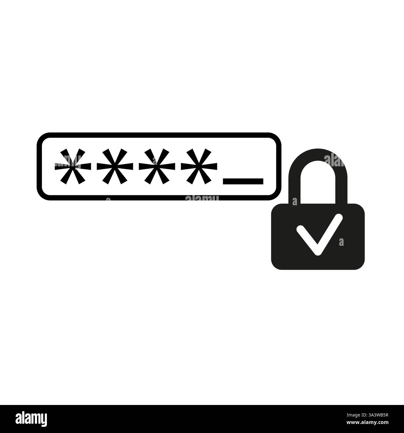 Password lock icon. Security input field. Privacy check concept. Safe protection element Stock ...