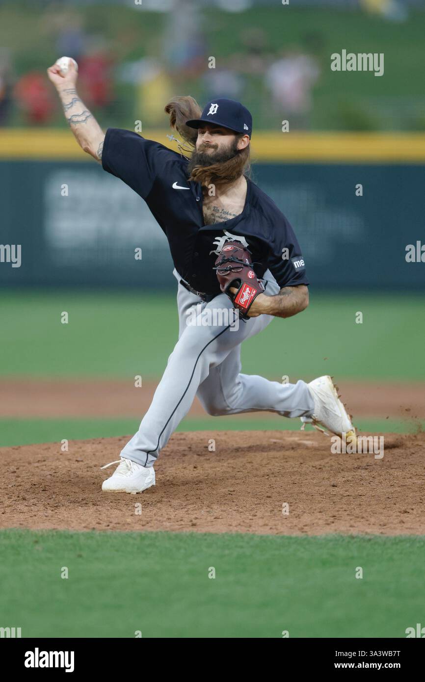 North Port FL USA; Detroit Tiger pitcher Tyler Owens (84) delivers a ...
