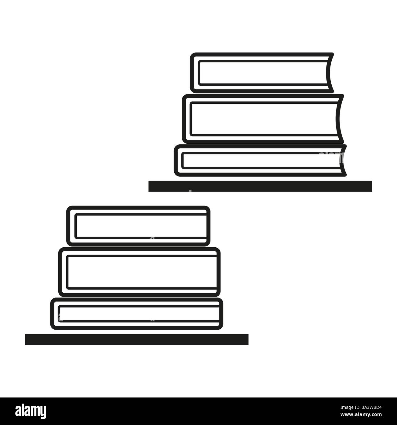 Stacked books icon. Library knowledge symbol. Reading education graphic ...