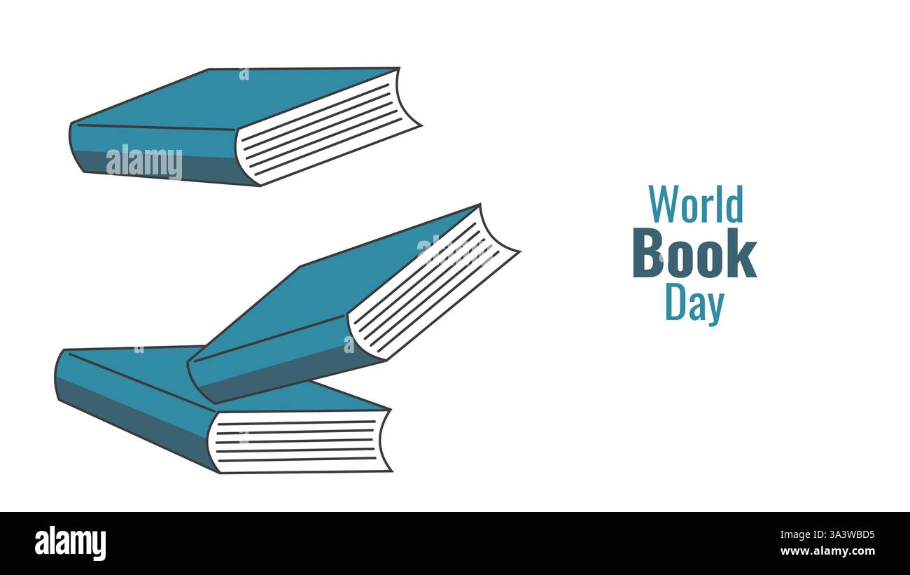 International Book Day literacy day Read education. Stack of books ...