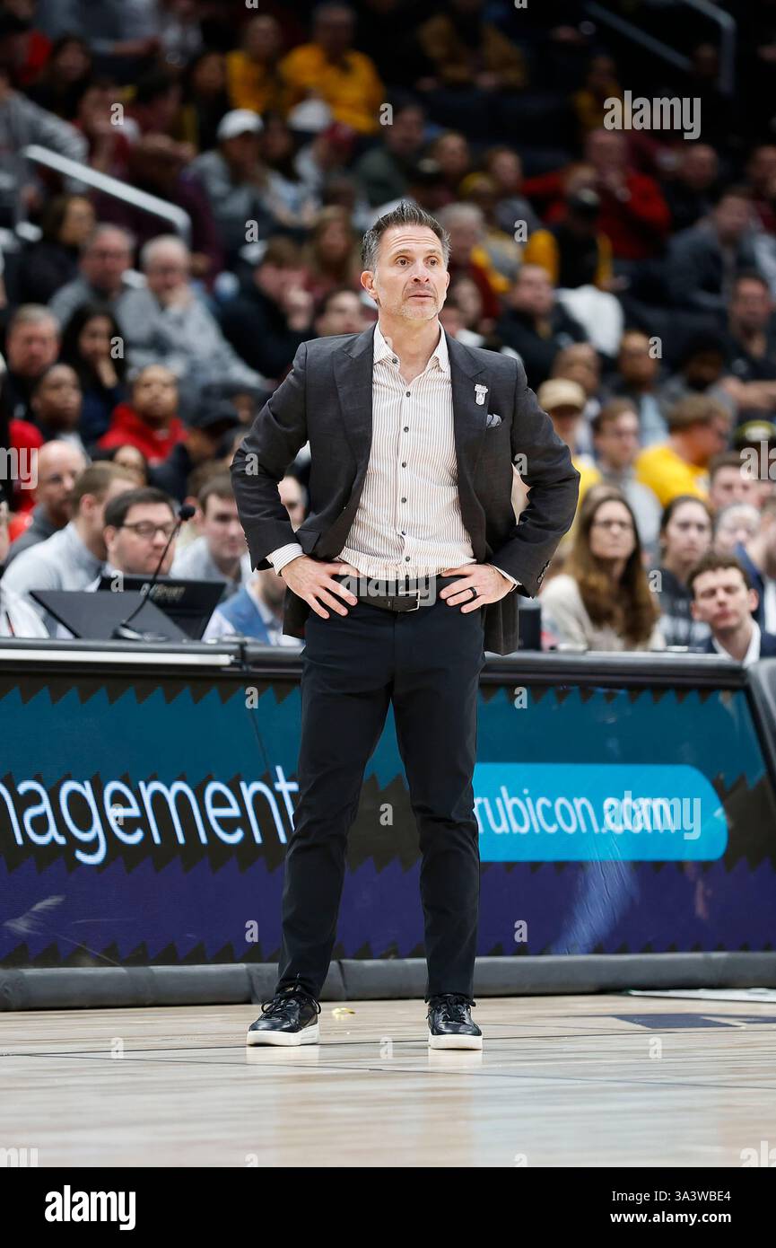March 15, 2025: Saint Joseph's Hawks Head Coach Billy Lange during an ...