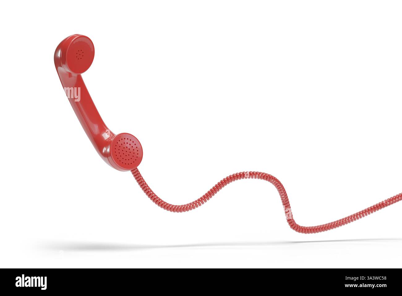Red telephone tube isolated on white background. 3d illustration Stock ...