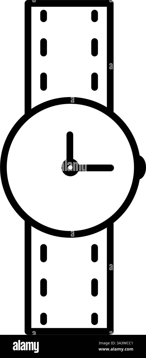 Womens Analog Watches, Simple black and white line drawing icon of ...