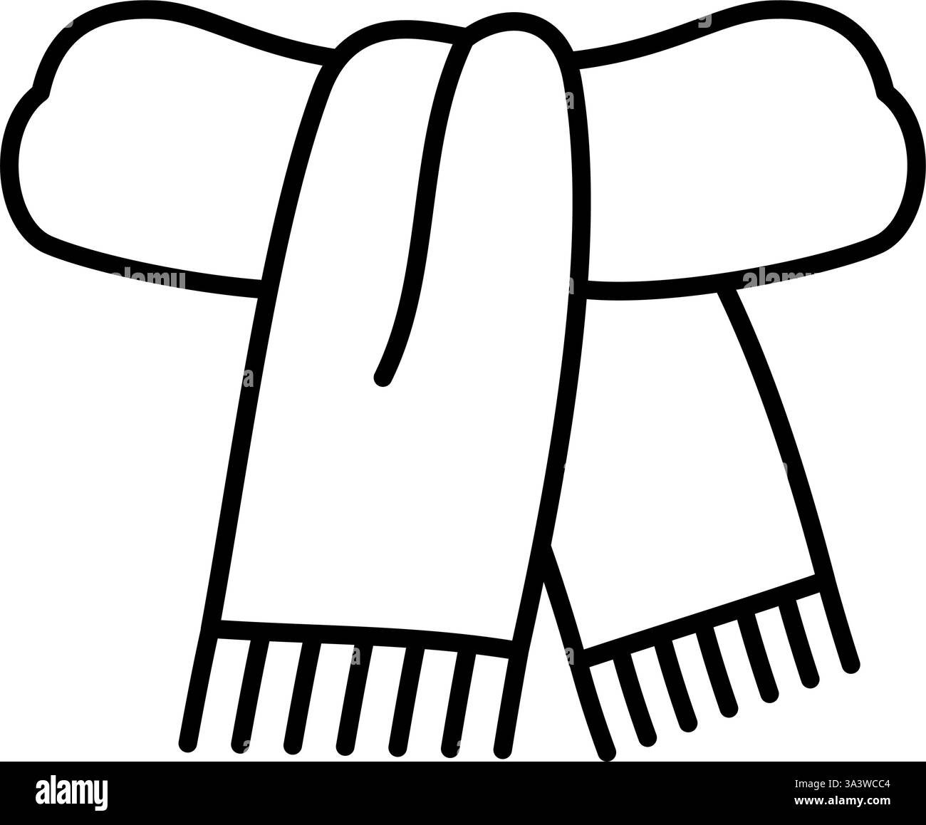 Scarf, Simple black and white line drawing icon of clothing, Vector Illustration Stock Vector ...