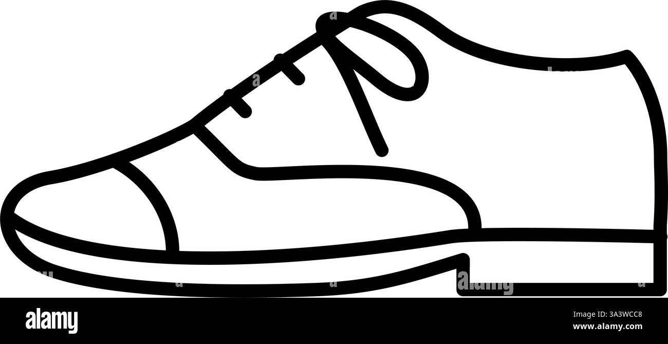 Leather shoes (business shoes), Simple black and white line drawing ...