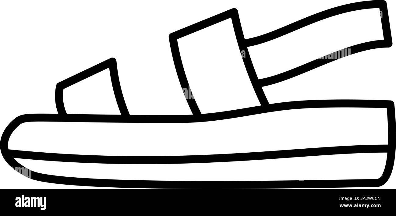 Belt Sandals, Simple black and white line drawing icon of clothing ...