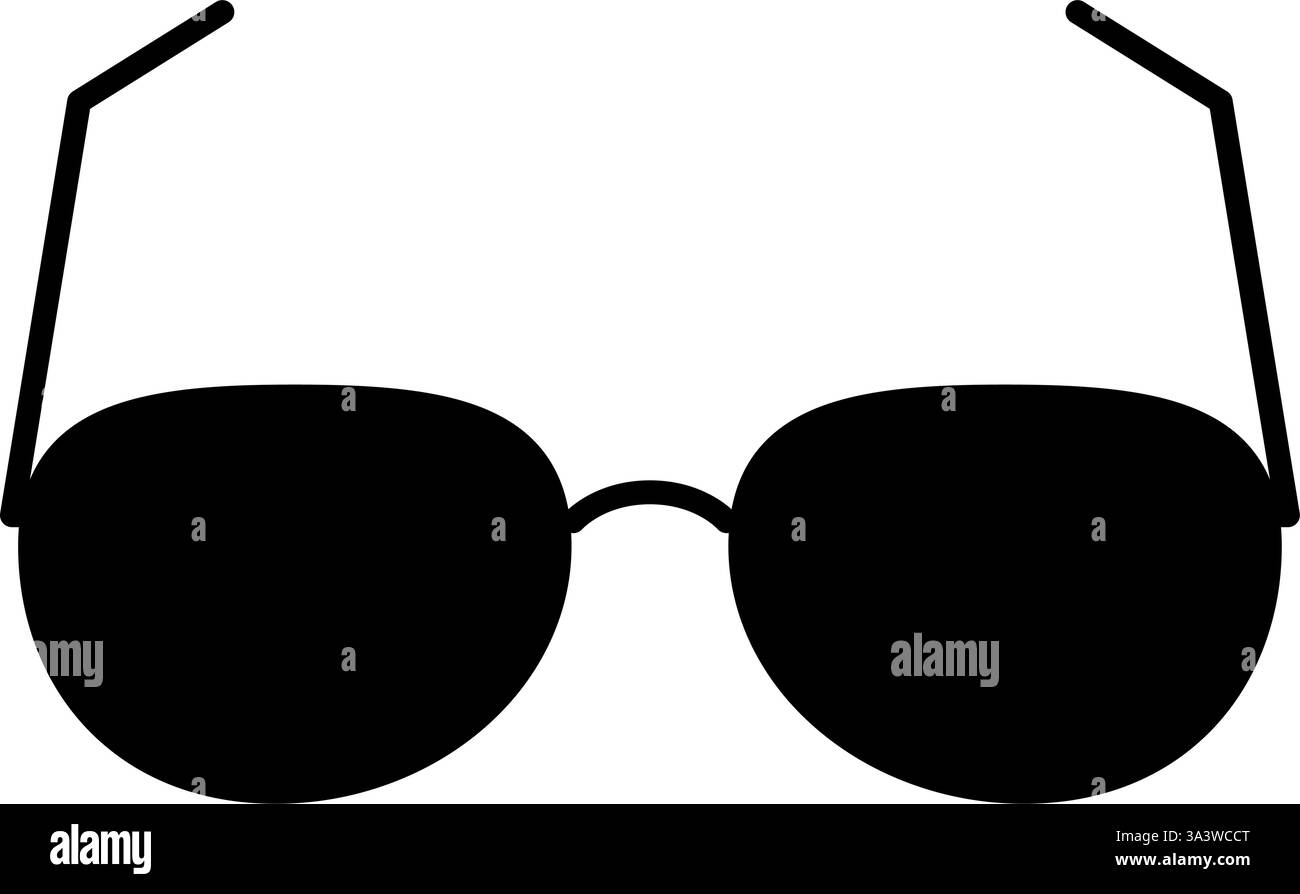 Sunglasses, Simple black and white line drawing icon of clothing ...