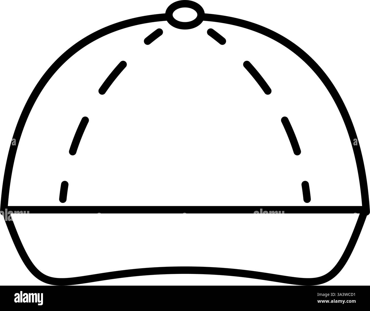 Hat, Simple black and white line drawing icon of clothing, Vector ...