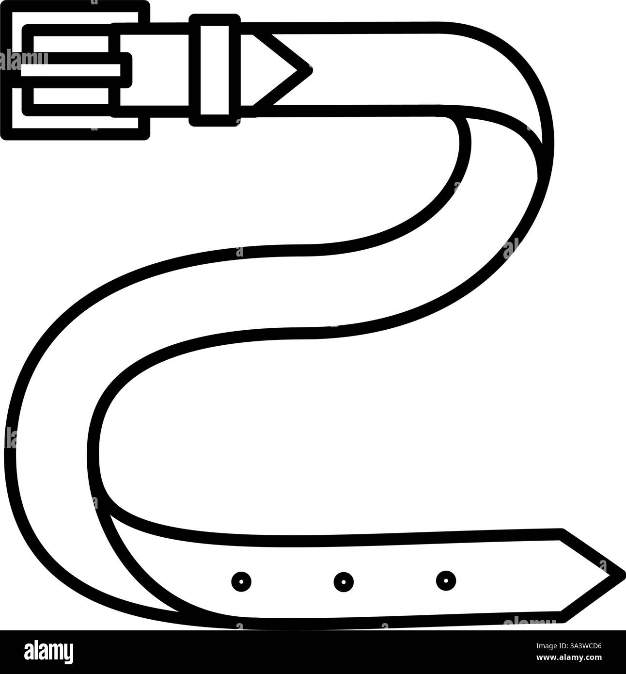 Stretched belt, Simple black and white line drawing icon of clothing ...