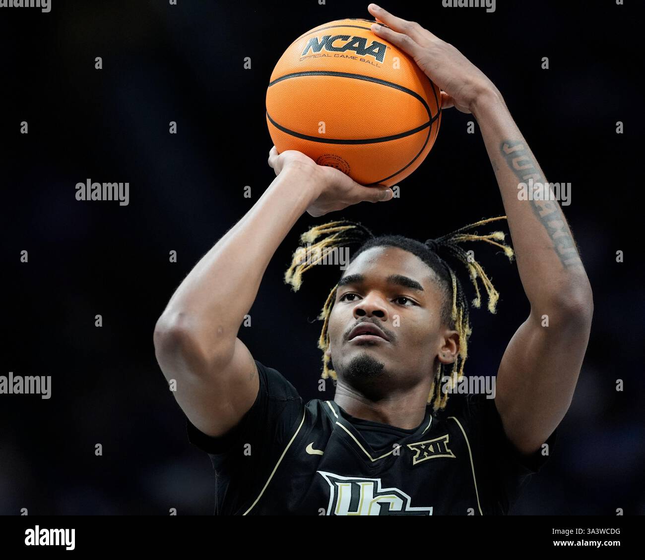 MAR 12 2025: UCF Knights forward JJ Taylor (2) puts up a free throw ...