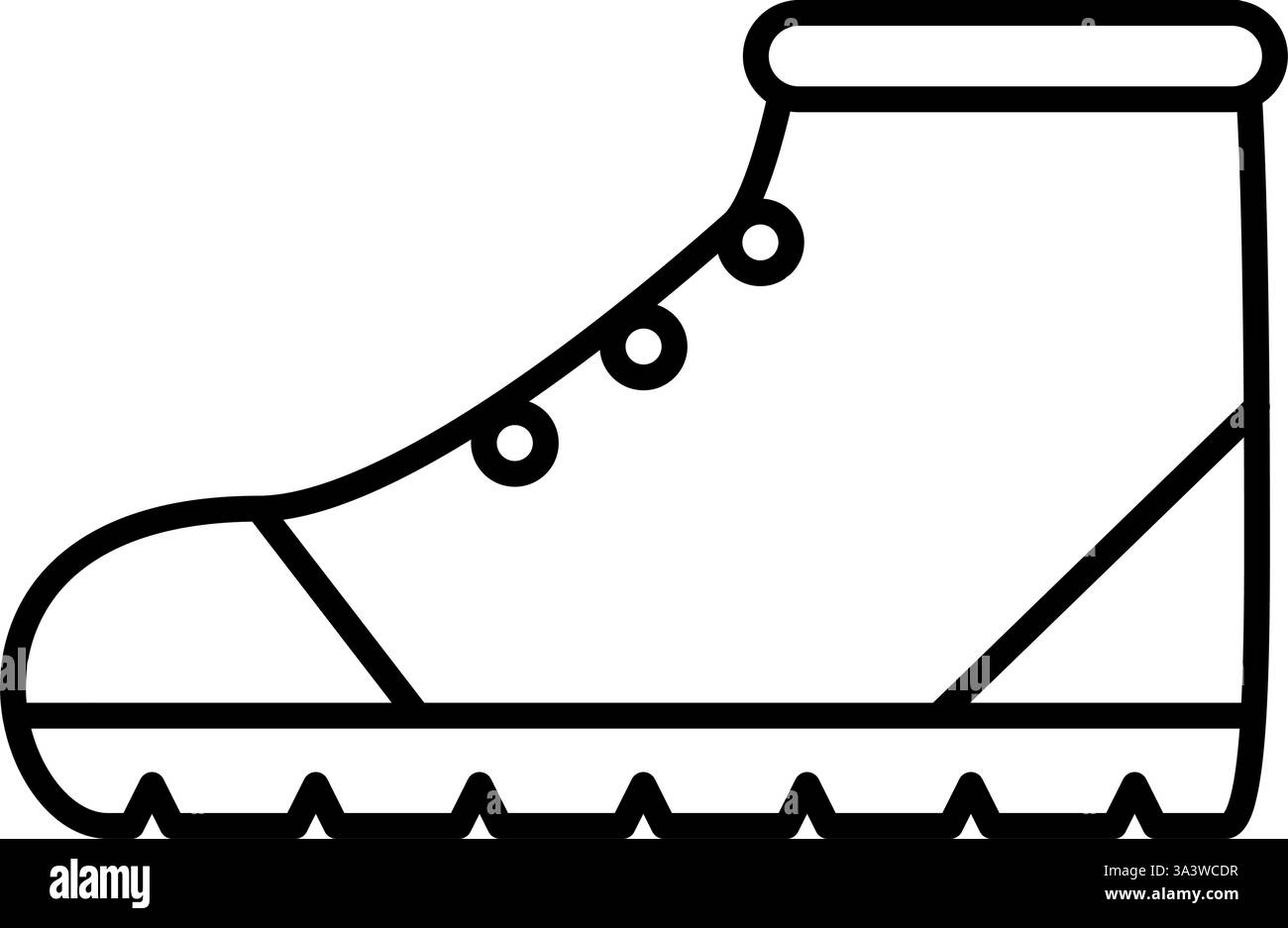 Trekking shoes, Simple black and white line drawing icon of clothing ...