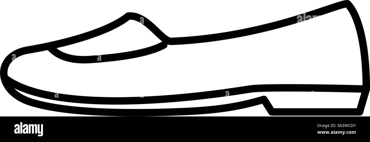 Pumps, Simple black and white line drawing icon of clothing, Vector ...