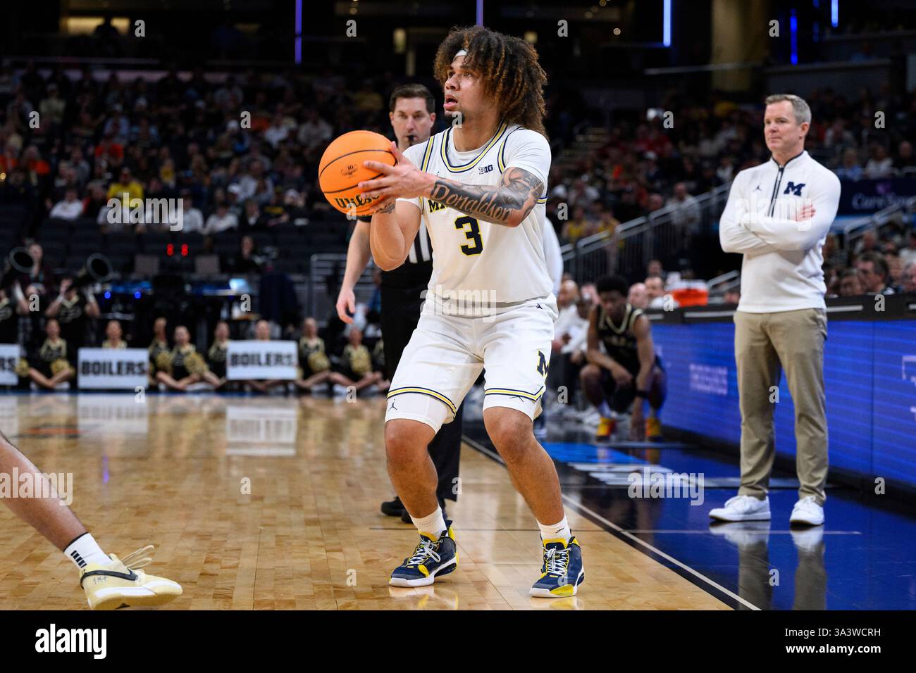 INDIANAPOLIS, IN - MARCH 14: Michigan Wolverines guard Tre Donaldson (3 ...