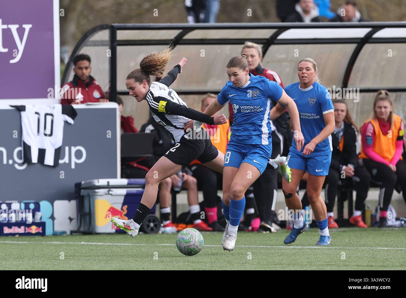Durham Women's Alice Griffiths battles with Newcastle's Lois Joel ...