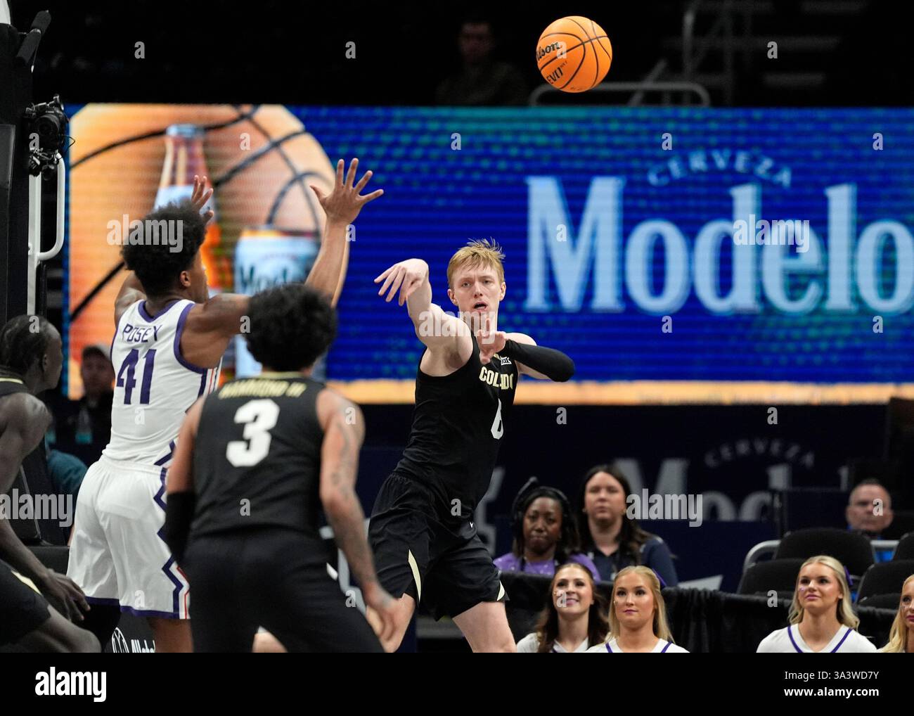 MAR 11 2025: Colorado Buffaloes forward Trevor Baskin (6) makes an ...