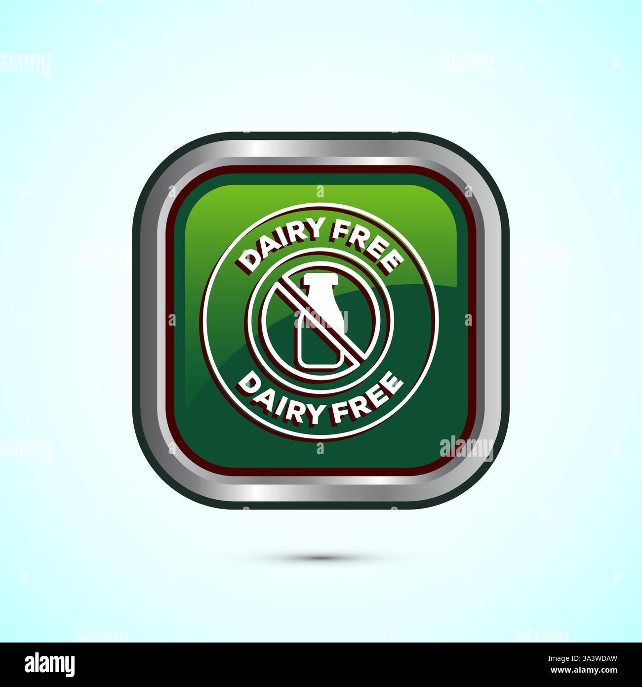 Dairy free icon design illustration, Dairy free badge label, Healthy ...