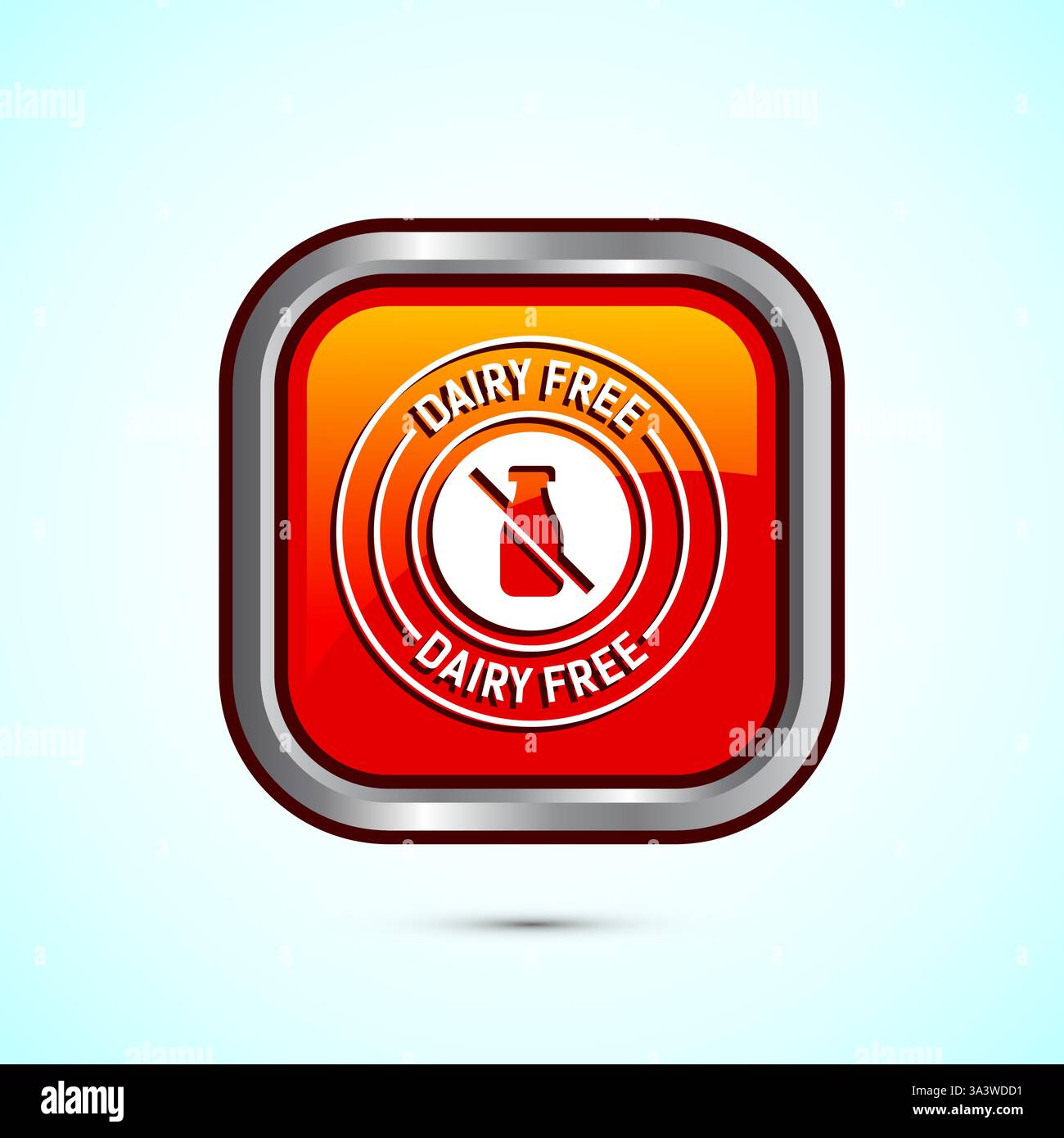 Dairy free icon design illustration, Dairy free badge label, Healthy ...