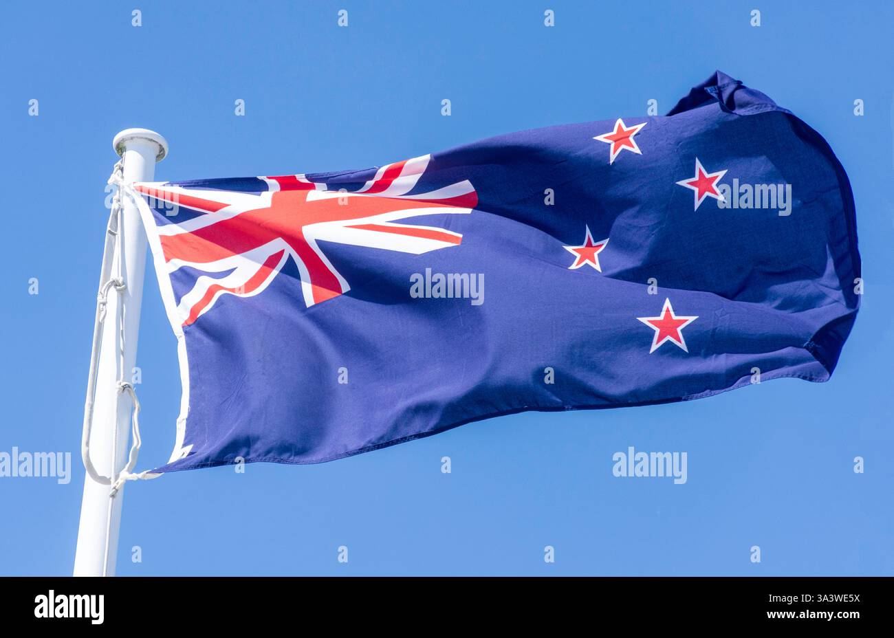 New Zealand flag flying, Marine Parade, New Brighton, Christchurch ...