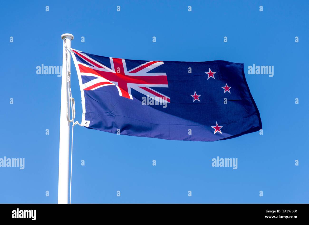 New Zealand flag flying, Marine Parade, New Brighton, Christchurch ...