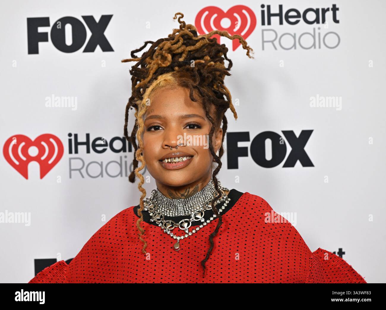 Hollywood, USA. 17th Mar, 2025. Ambre arriving to the 2025 iHeartRadio ...