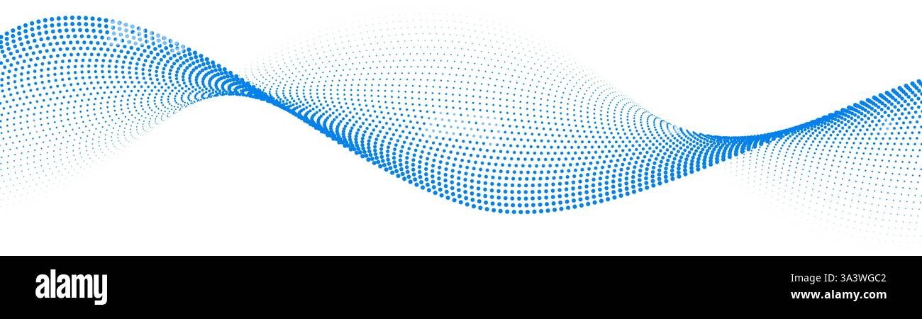 Light blue dotted wave line pattern. Halftone undulate net background ...