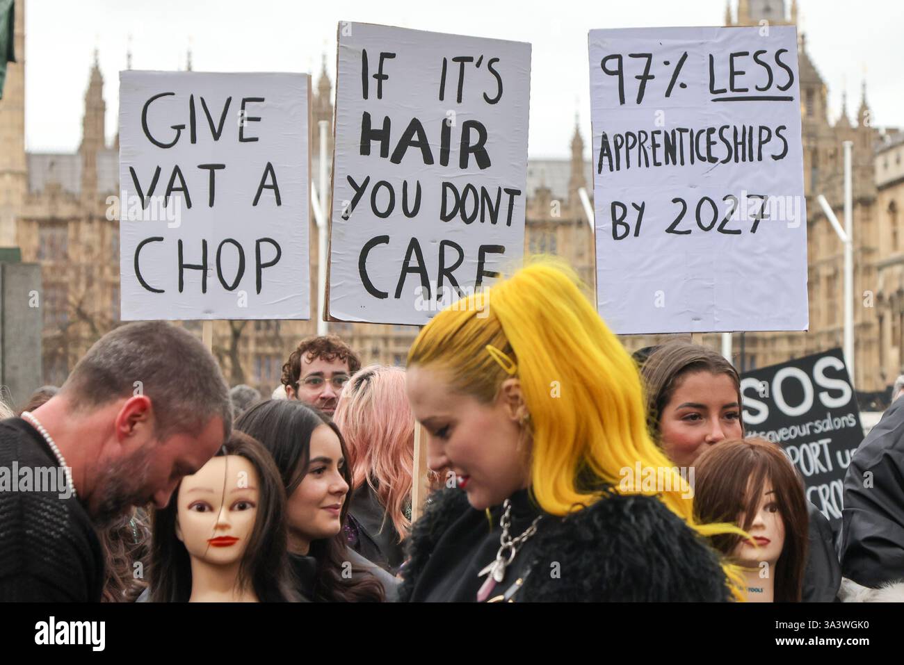 London, UK. 17th Mar, 2025. Hair and beauty sector owners and employees ...