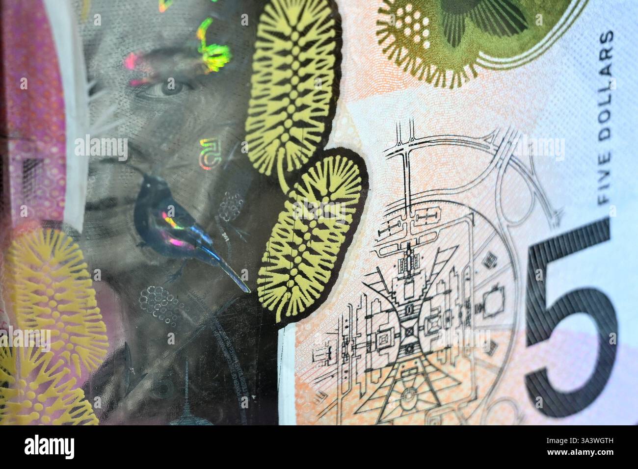 Canberra, Australia. 18th Mar, 2025. The image of Queen Elizabeth II is ...