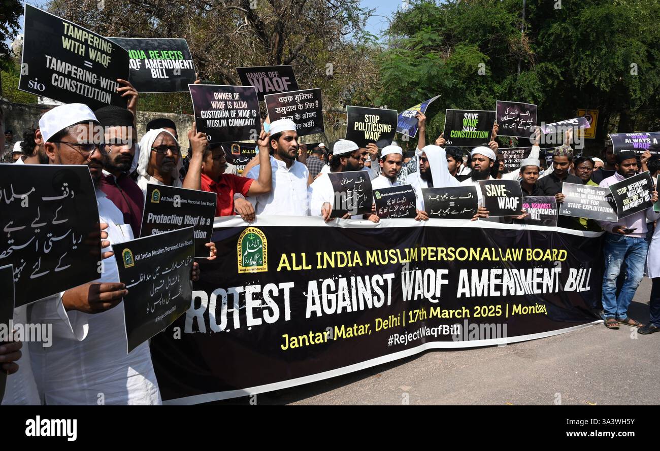 NEW DELHI, INDIA - MARCH 17: Supporters of the All India Muslim Personal Law Board (AIMPLB ...