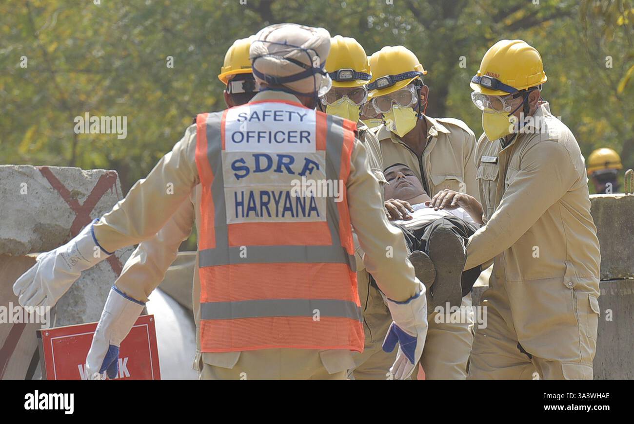GHAZIABAD, INDIA - MARCH 17: SDRF team of Haryana taking part in ...