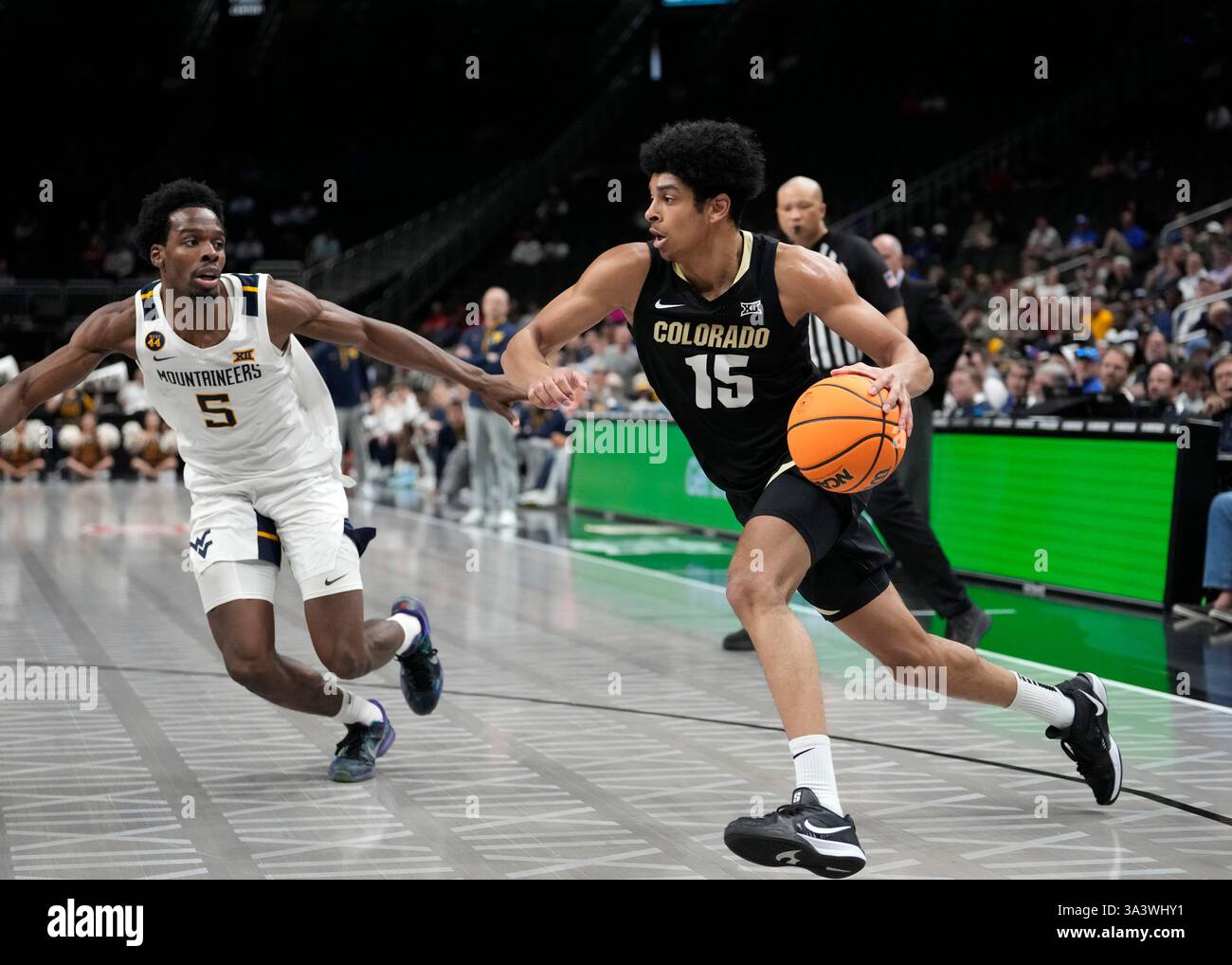 MAR 12 2025: Colorado Buffaloes guard Felix Kossaras (15) drives ...