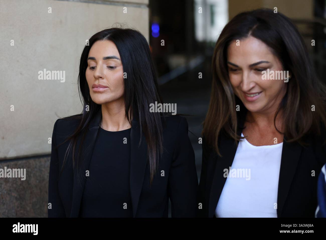 Gangland lawyer Sarah Tricarico (L) is seen leaving Melbourne ...