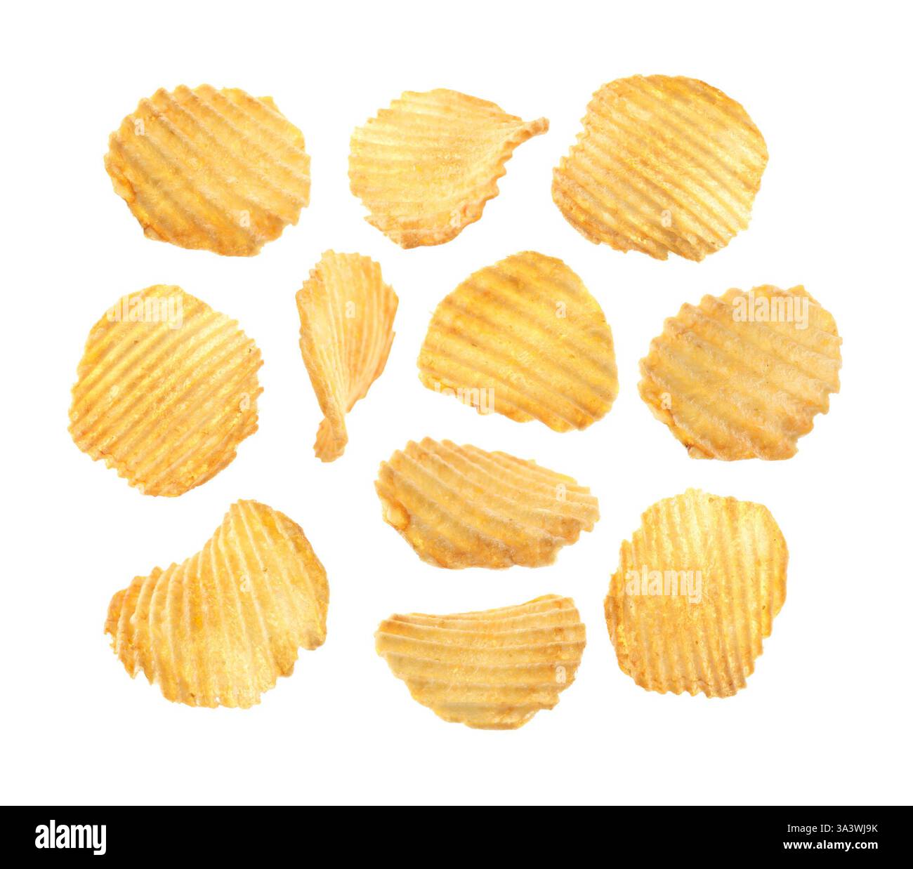Tasty ridged potato chips on white background, collage Stock Photo - Alamy