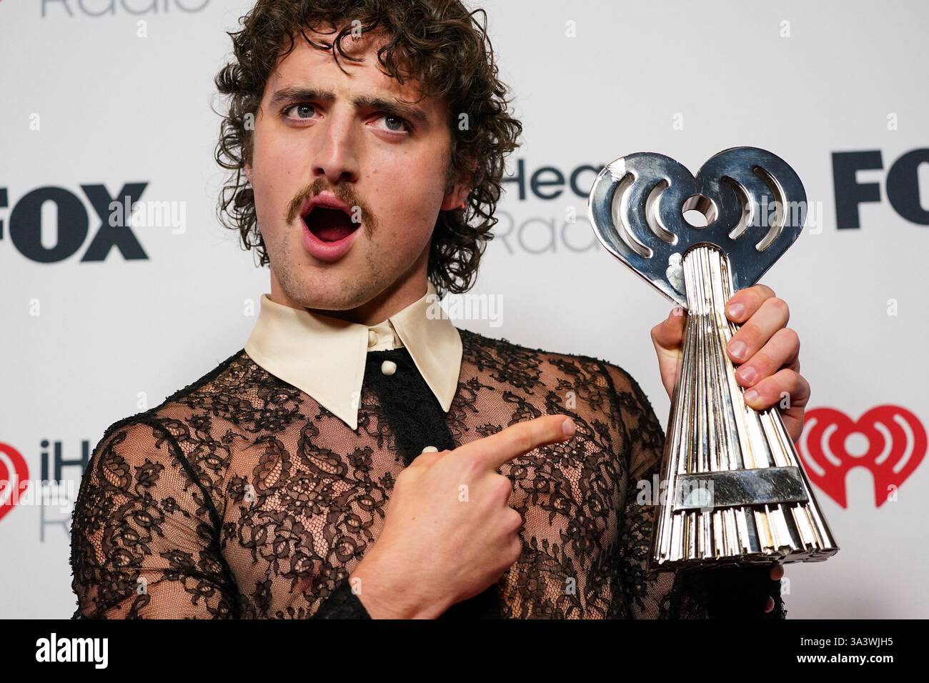 Benson Boone, winner of the award for song of the year for "Beautiful ...