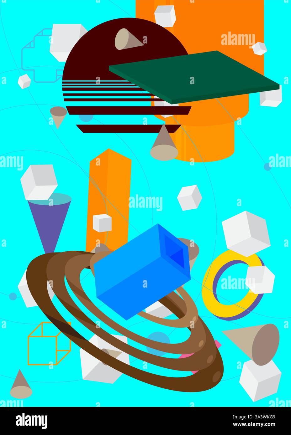 Geometrical graphic retro theme background with place for text. Minimal ...