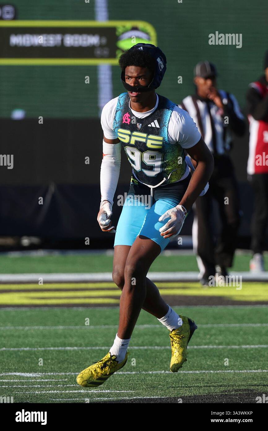 SFE safety Chace Calicut (99) is seen on the field against the Midwest ...