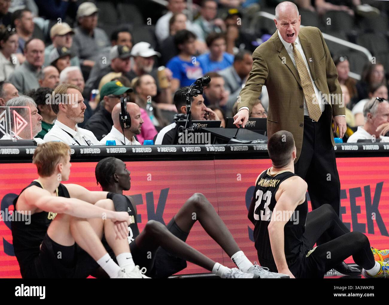MAR 13 2025: Colorado's head coach Tad Boyle gives last minute ...