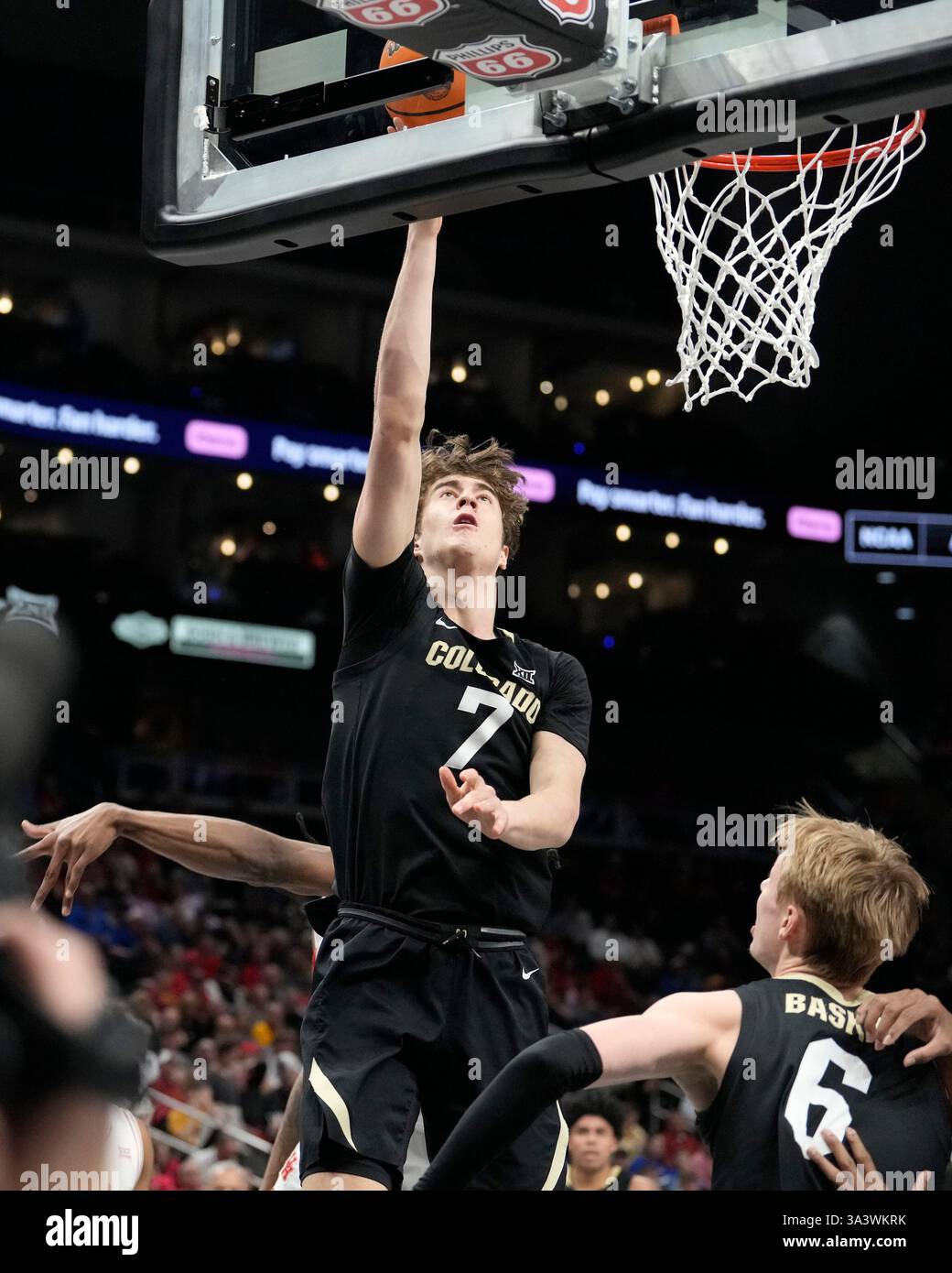 MAR 13 2025: Colorado Buffaloes forward Sebastian Rancik (7) scores a ...