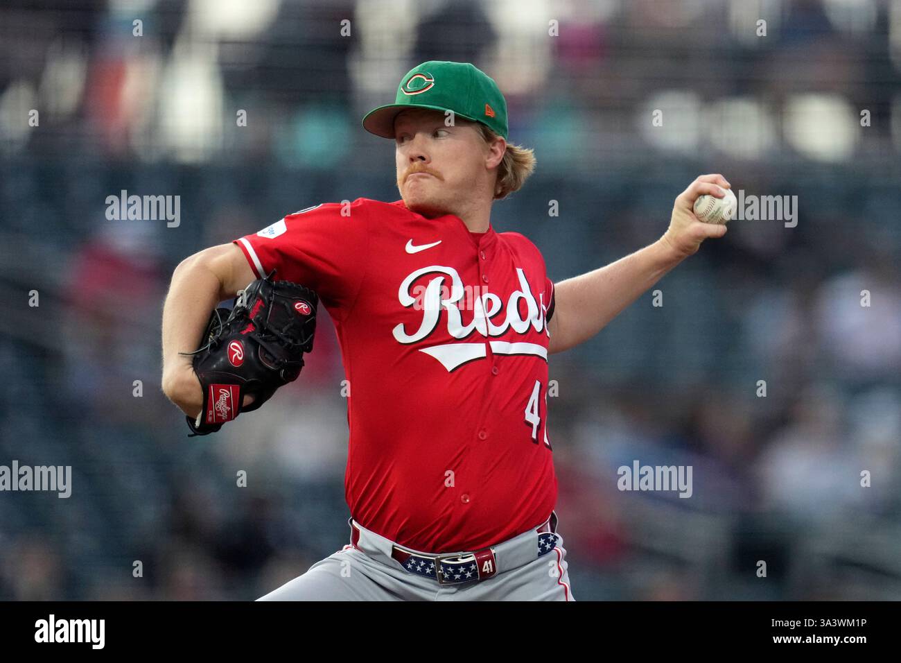 Cincinnati Reds starting pitcher Andrew Abbott throws against the ...