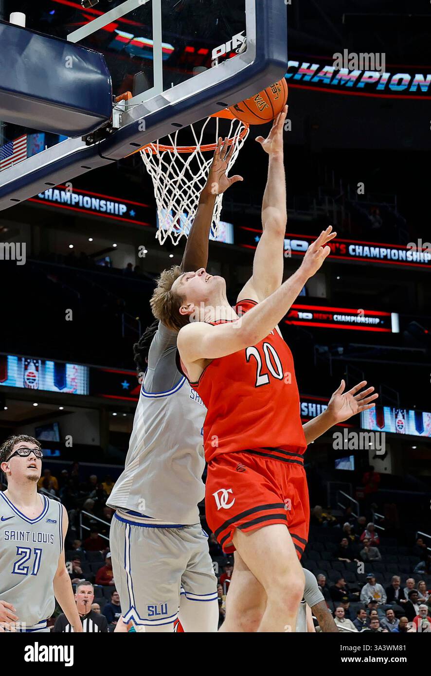 March 13, 2025: Davidson Wildcats Guard #20 Zach Laput puts up a shot ...