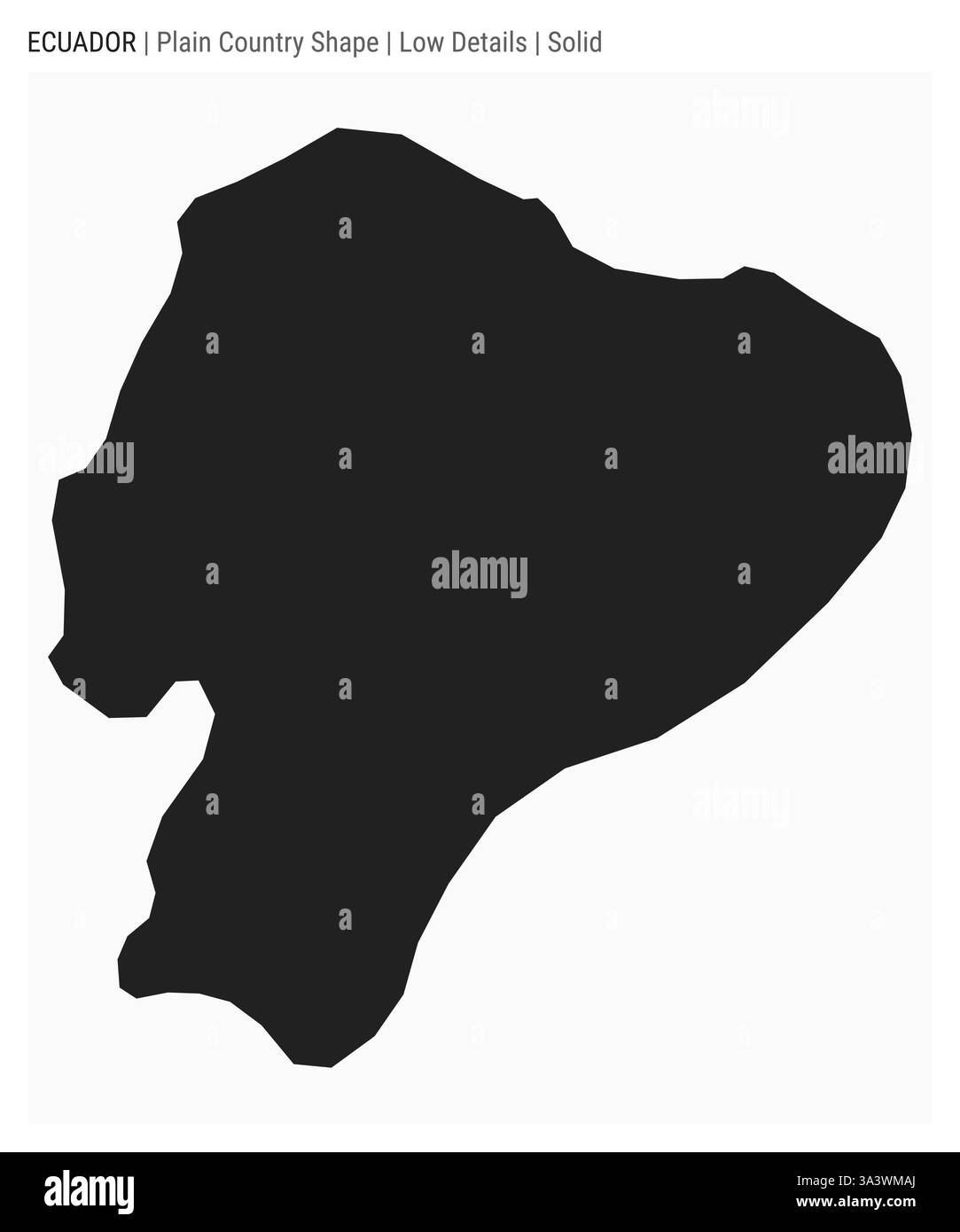 Ecuador plain country map. Low details. Solid style. Shape of Ecuador ...