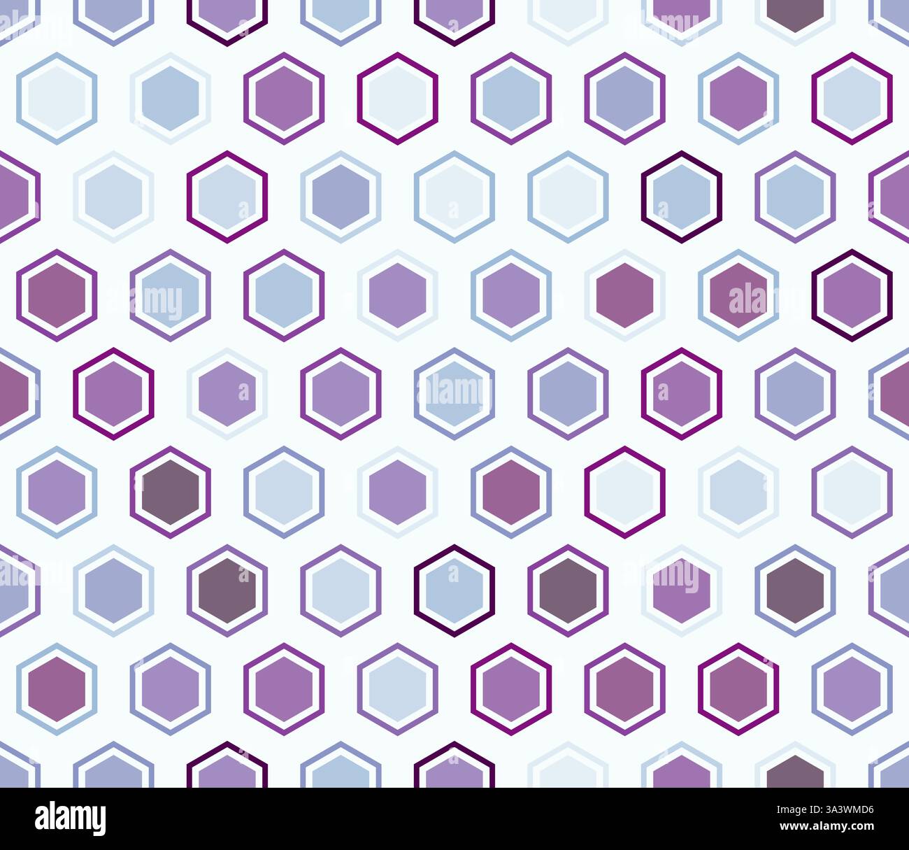 Pattern of hexagon shapes. Hexagon bold mosaic cell with padding and inner solid cells ...