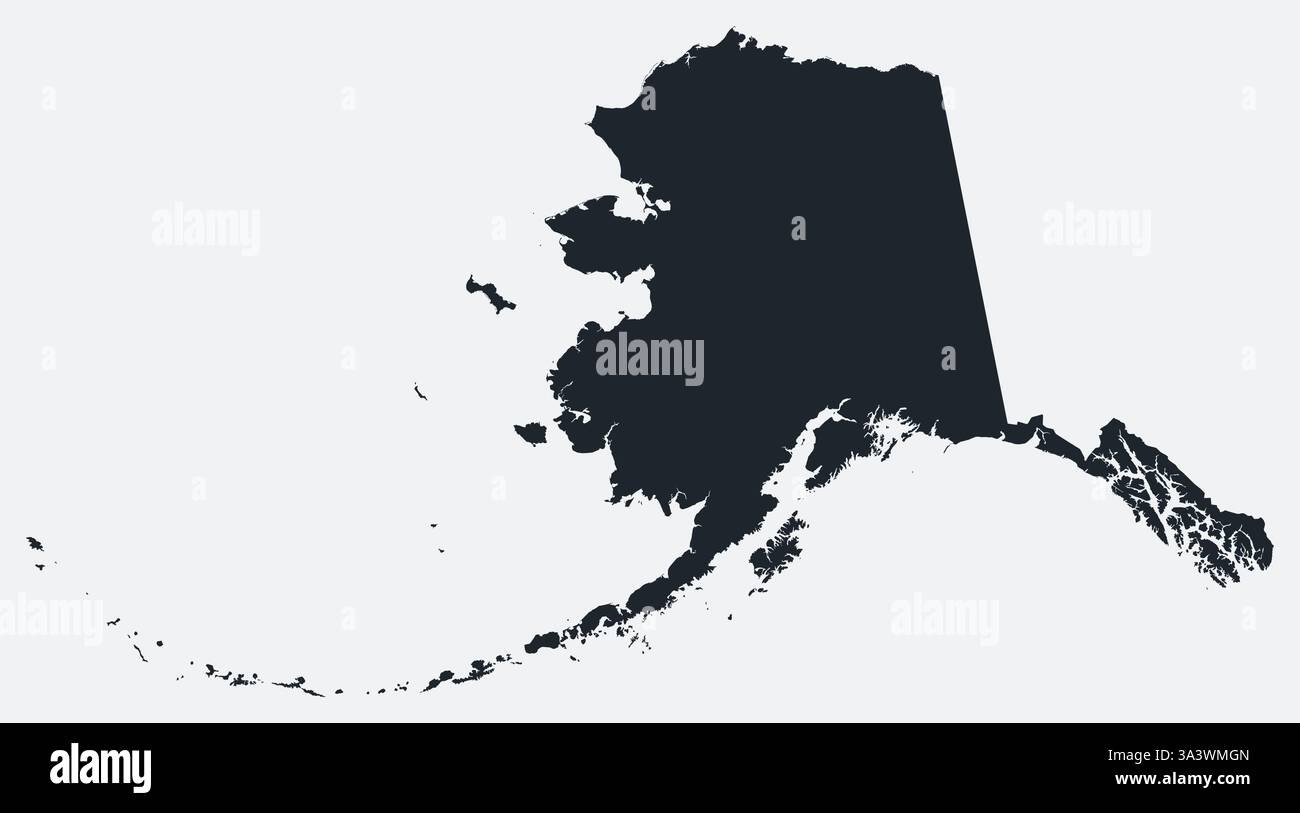 Alaska map. Just a simple border map. Shape of the state. Flat blank ...