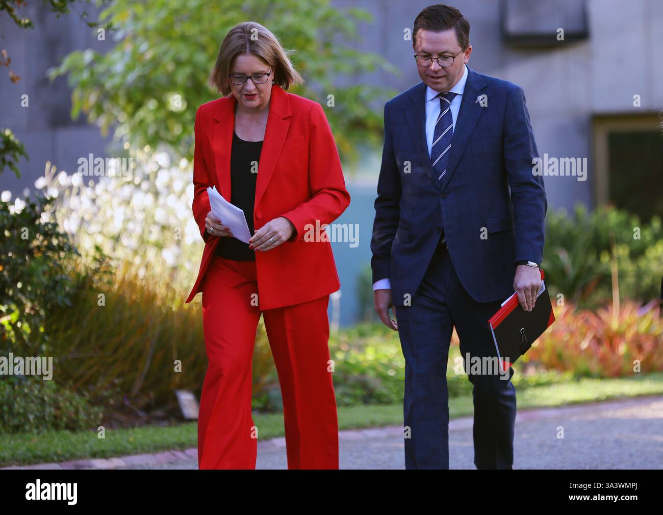 Victorian Premier Jacinta Allan (L) and Victorian Minister for Police ...
