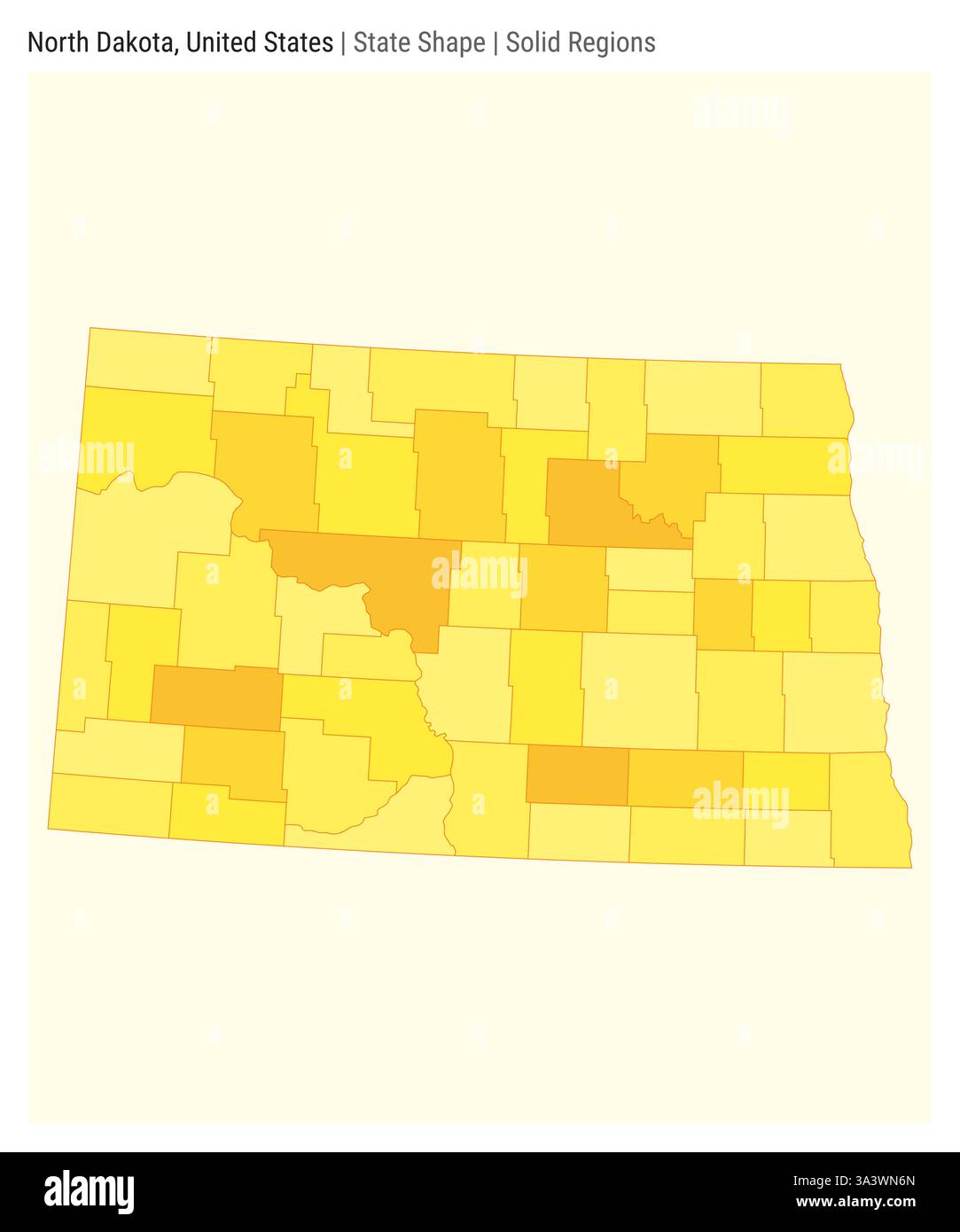 North Dakota, United States. Simple vector map. State shape. Solid ...